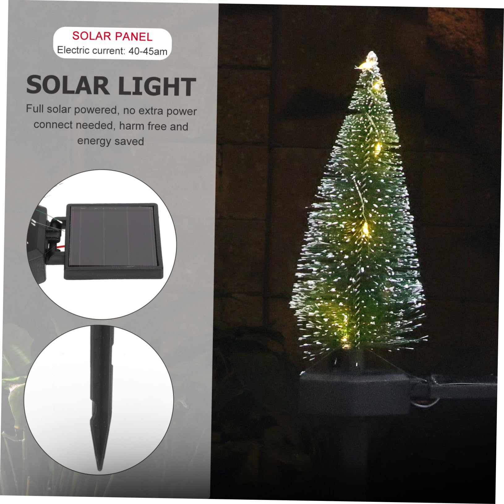 NOLITOY Tree Solar Lights Lighted Christmas Garden Solar Stake Decor Light Solar Tree Lamp Christmas Light Solar Decoration Tree Lights Outdoor Garden Decor Christmas Tree Pc Ground Plug