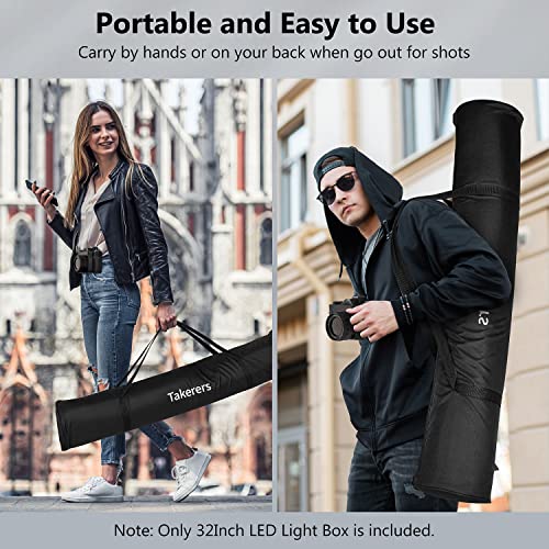 Photo Studio Light Box for Photography: Takerers 32x32 Inch 210 LED Large Lightbox for Product with 3 Stepless Dimming Light Panel, Professional Photo Background Shooting Tent with 5 Color Backdrops