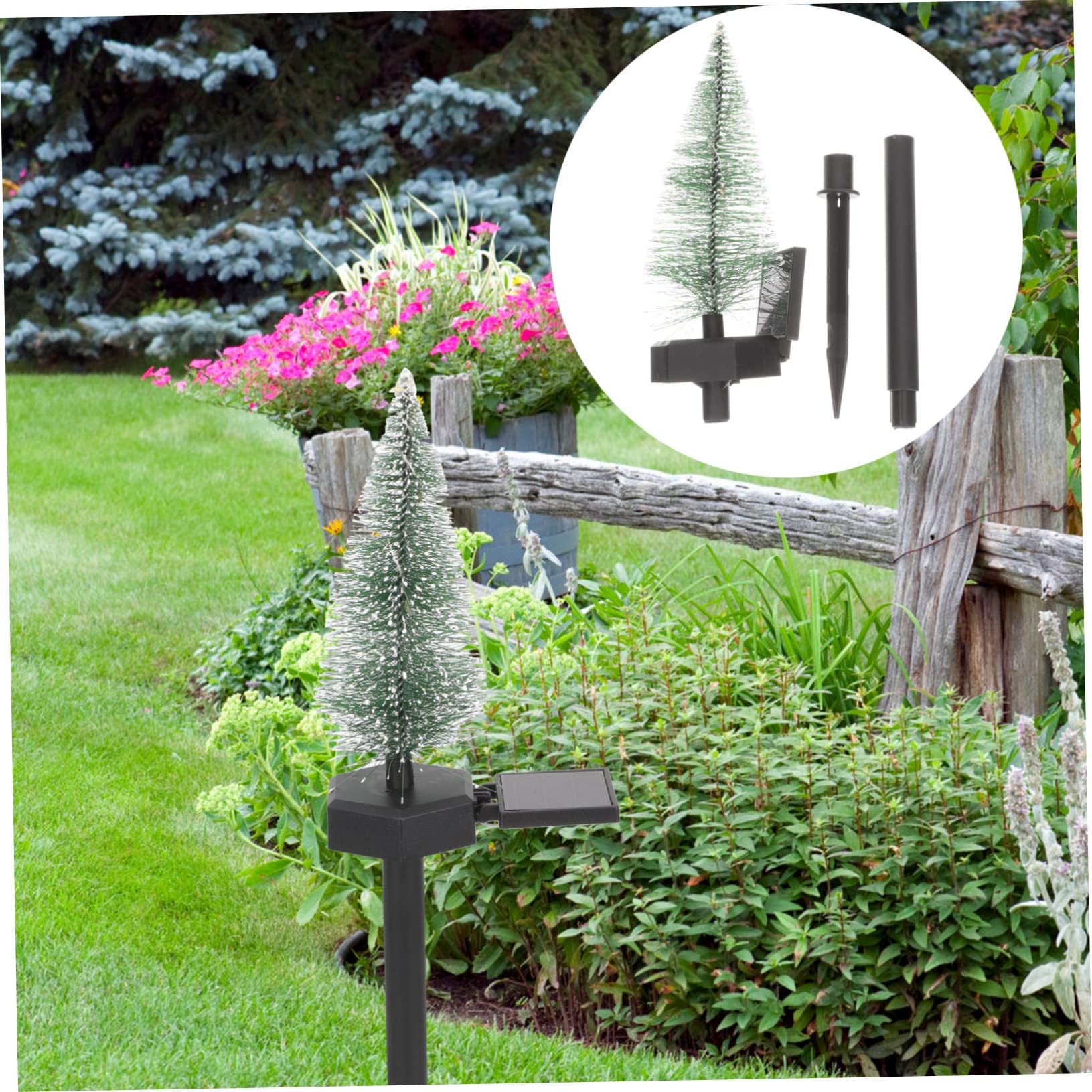 NOLITOY Tree Solar Lights Lighted Christmas Garden Solar Stake Decor Light Solar Tree Lamp Christmas Light Solar Decoration Tree Lights Outdoor Garden Decor Christmas Tree Pc Ground Plug