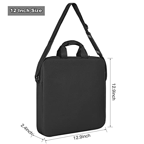 CASEDAO Photography Carrying Bag for 12" Ring Light,12 x 12 inch Selfie Ring Light Protective Carrying Bag, Portable Desk LED Ring Light Case for 12" Camera Ring Light-Black