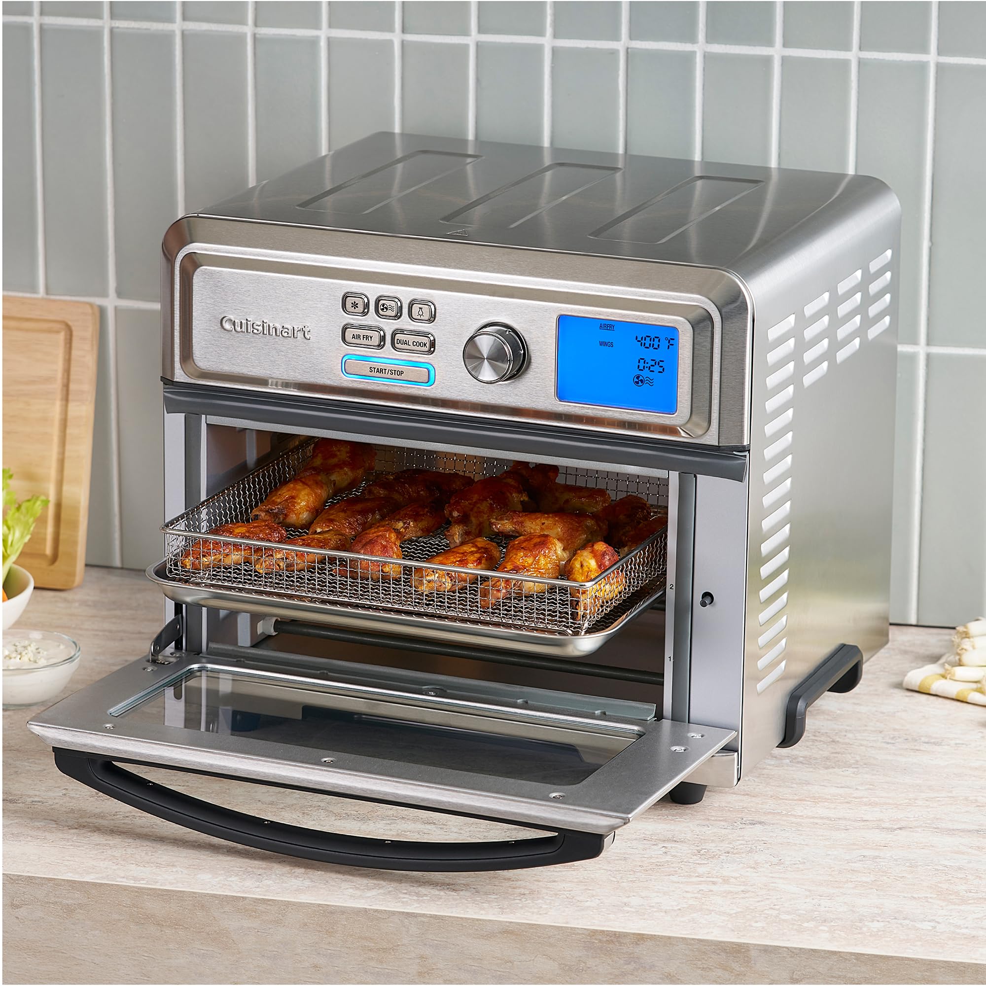 Cuisinart TOA-65 Digital AirFryer Toaster Oven, Premium 1800-Watt Oven with Digital Display and Controls – Intuitive Programming, Adjustable Temperature Settings and Cooking Presets, Stainless Steel