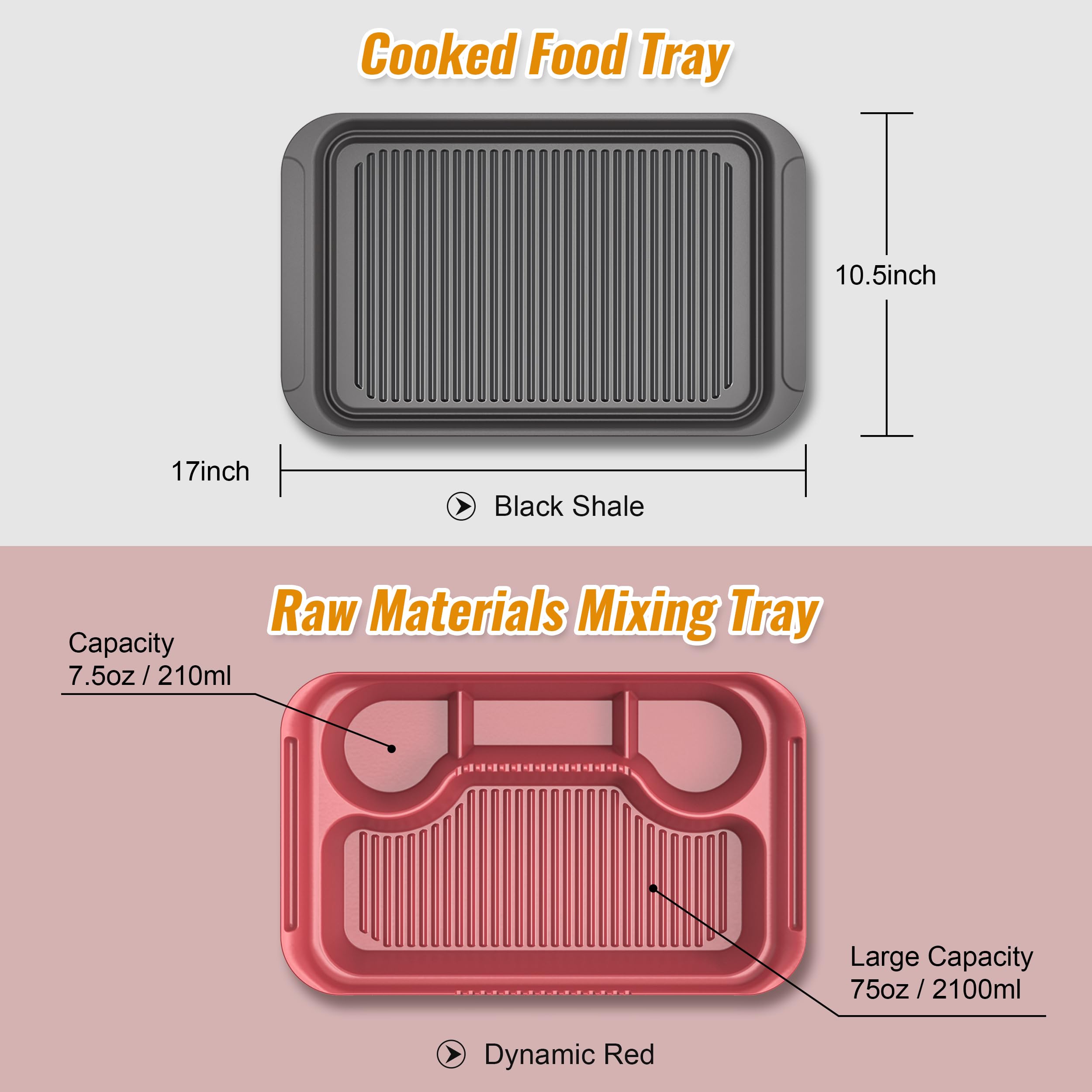 Joviton Home 4PCS Melamine Grill Prep Station Tray Set, Outdoor BBQ Grill Station Accessories for Raw and Cooked Food, BBQ Grill Tools Added