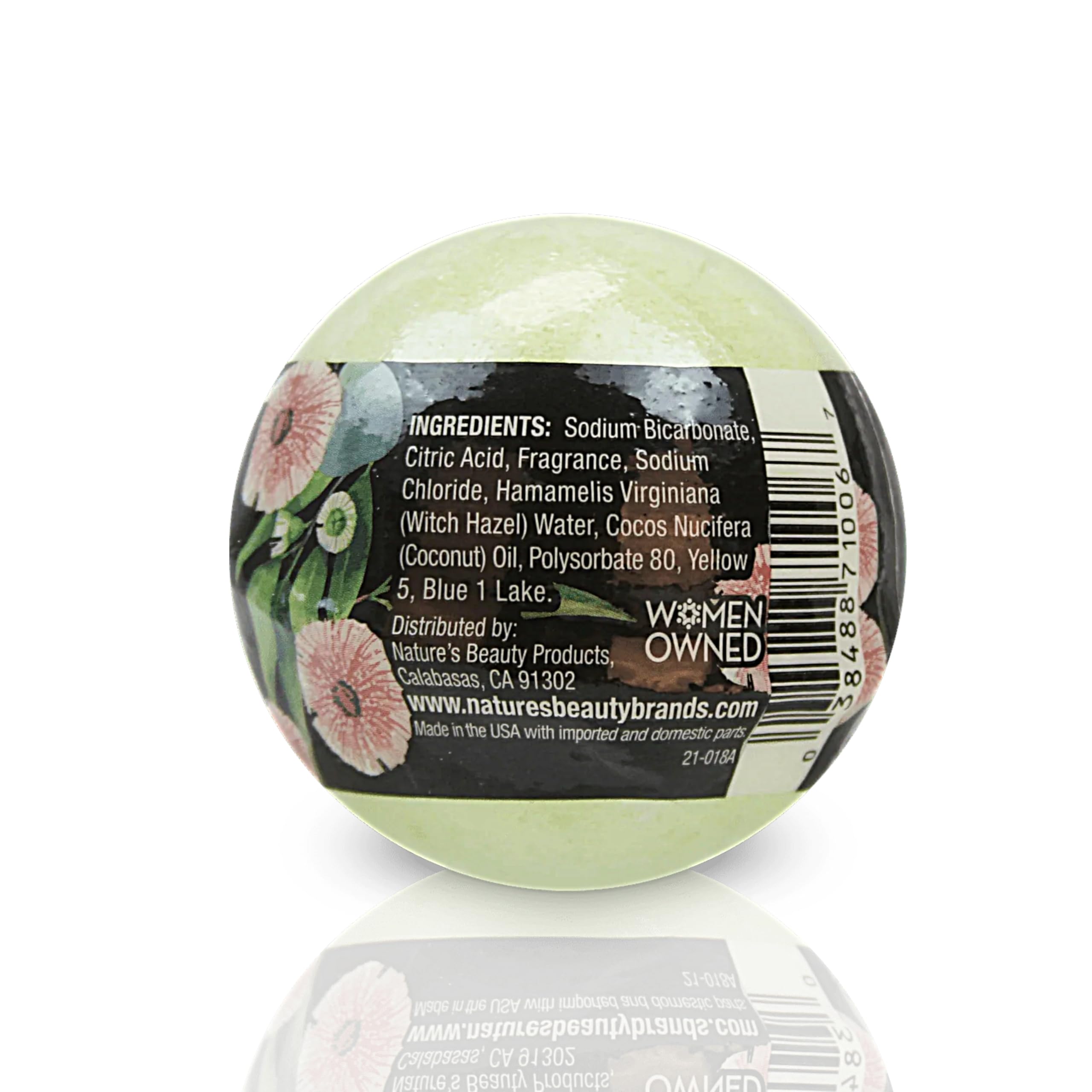 Nature's Beauty Eucalyptus & Tea Tree Bath Bomb Multi-Pack- Natural Hand Crafted, Non-Staining, Luxury Fizzy Spa Bomb, Sooth + Restore Skin, Made w/ Coconut Oil & Witch Hazel, 4.6oz (4 Pack)