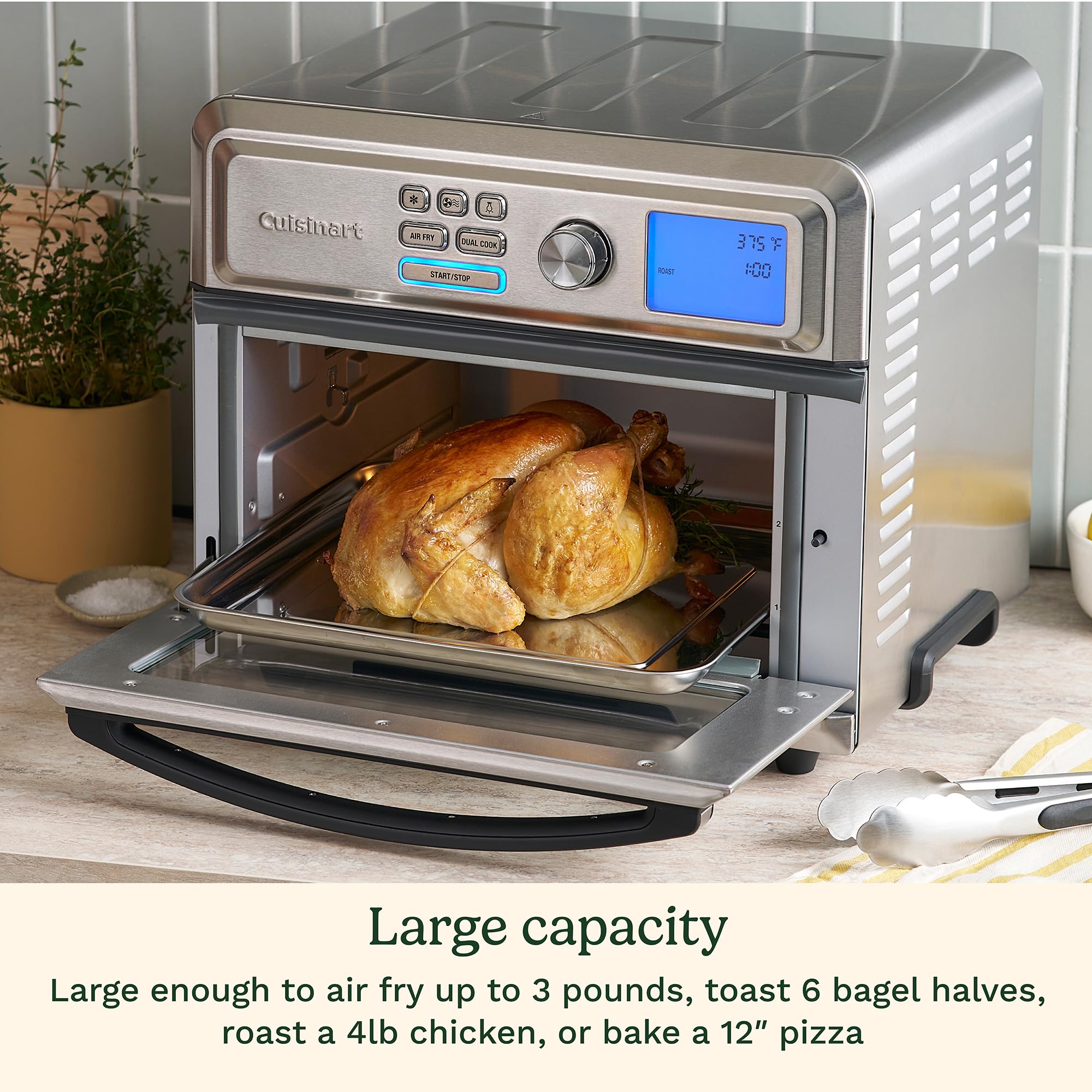 Cuisinart TOA-65 Digital AirFryer Toaster Oven, Premium 1800-Watt Oven with Digital Display and Controls – Intuitive Programming, Adjustable Temperature Settings and Cooking Presets, Stainless Steel