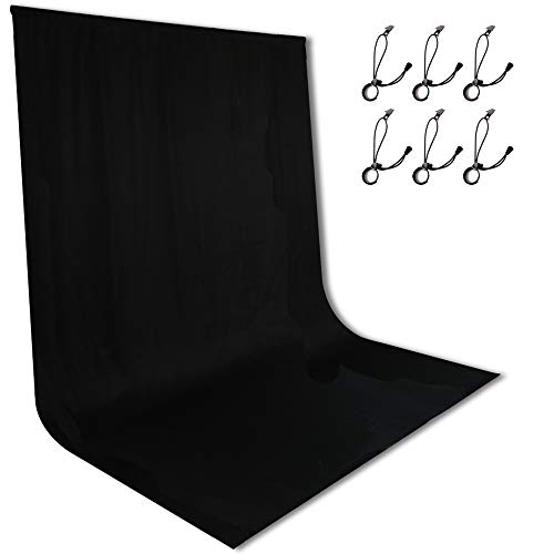 CIPAZEE Black Backdrop Photo Background - 8x10FT Backdrop Photography Background Screen for Video Recording Photoshoot Picture Photography