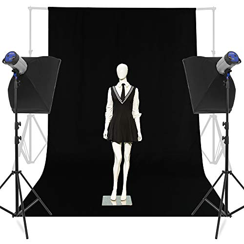 CIPAZEE Black Backdrop Photo Background - 8x10FT Backdrop Photography Background Screen for Video Recording Photoshoot Picture Photography