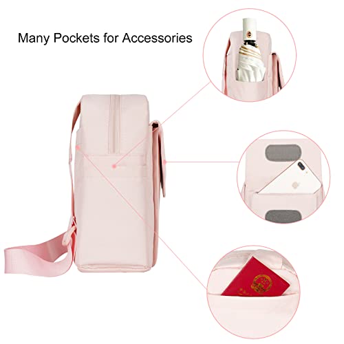 TULLIO Camera Bag Small for Photographer Canvas Camera Sling Bag Waterproof Dslr Camera Case Pink for Women Lightweight Compatible with Nikon Sony