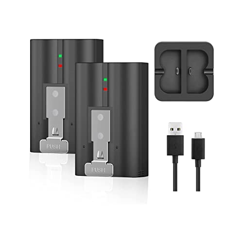2 Packs 6040mAh Rechargeable Battery and Dual USB Charging Station Compatible with Ring, for Video Doorbell Camera 2/3/4, Stick Up Cam Battery and Spotlight Cam Battery 3.65V Lithium-Ion Batteries