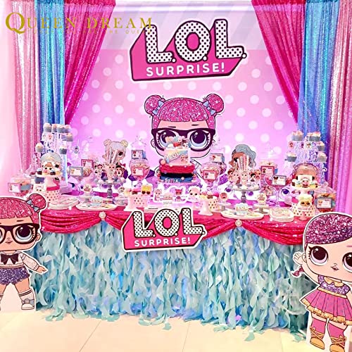 Baby Blue Sequin Backdrop 2 Panels 2FTx8FT Party Backdrop Curtains Glitter Birthday Bridal Curtains Sparkle Photo Backdrop