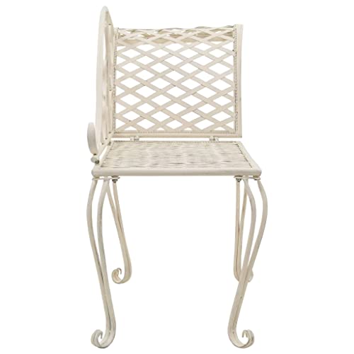 vidaXL Patio Chaise Lounge Garden Ourdoor Lawn Backyard Bench Seating Seat Home Furniture Home Brown Metal Antique Scroll-Patterned