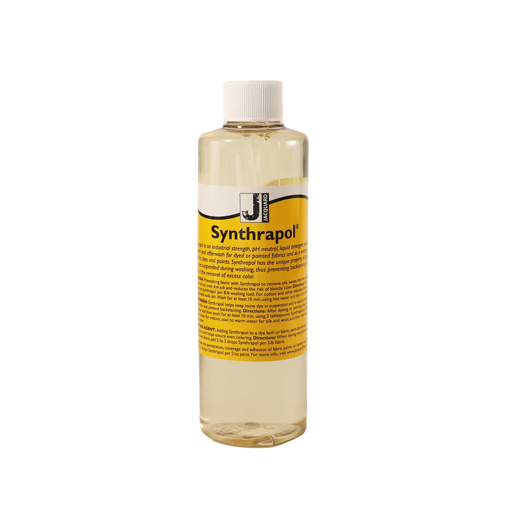 Jacquard Synthrapol Prewash and After Wash Liquid detergent for Dyed or Painted Fabrics, Industrial Strength, pH Neutral, 8 fl oz