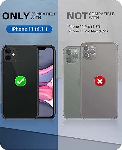WIFORT iPhone 11 Waterproof Case - Built-in Screen Protector Water Resistant Cover Protective Drop Protection Hard, Shockproof Full Body Defender Tough Military Grade - 6.1" Black
