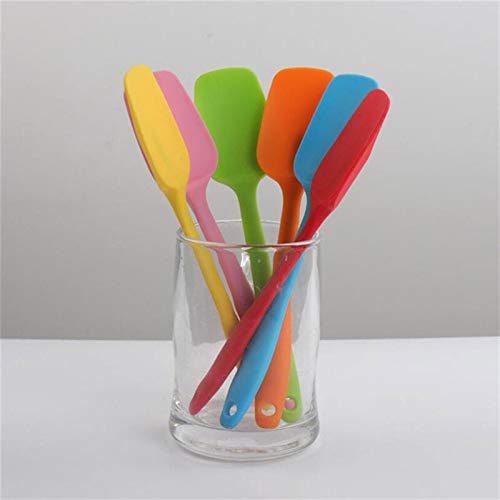 TANOOS Spatula Spatula, household kitchen, heat-resistant silicone spoon spatula, multi-color options (4 * 20cm) kitchen baking utensils (Color : C)
