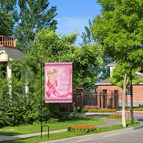 Pink Breast Cancer Garden Flag Hope Hope Faith Love Yard Flags 12 X 18inch Ribbon Flag Double Sides