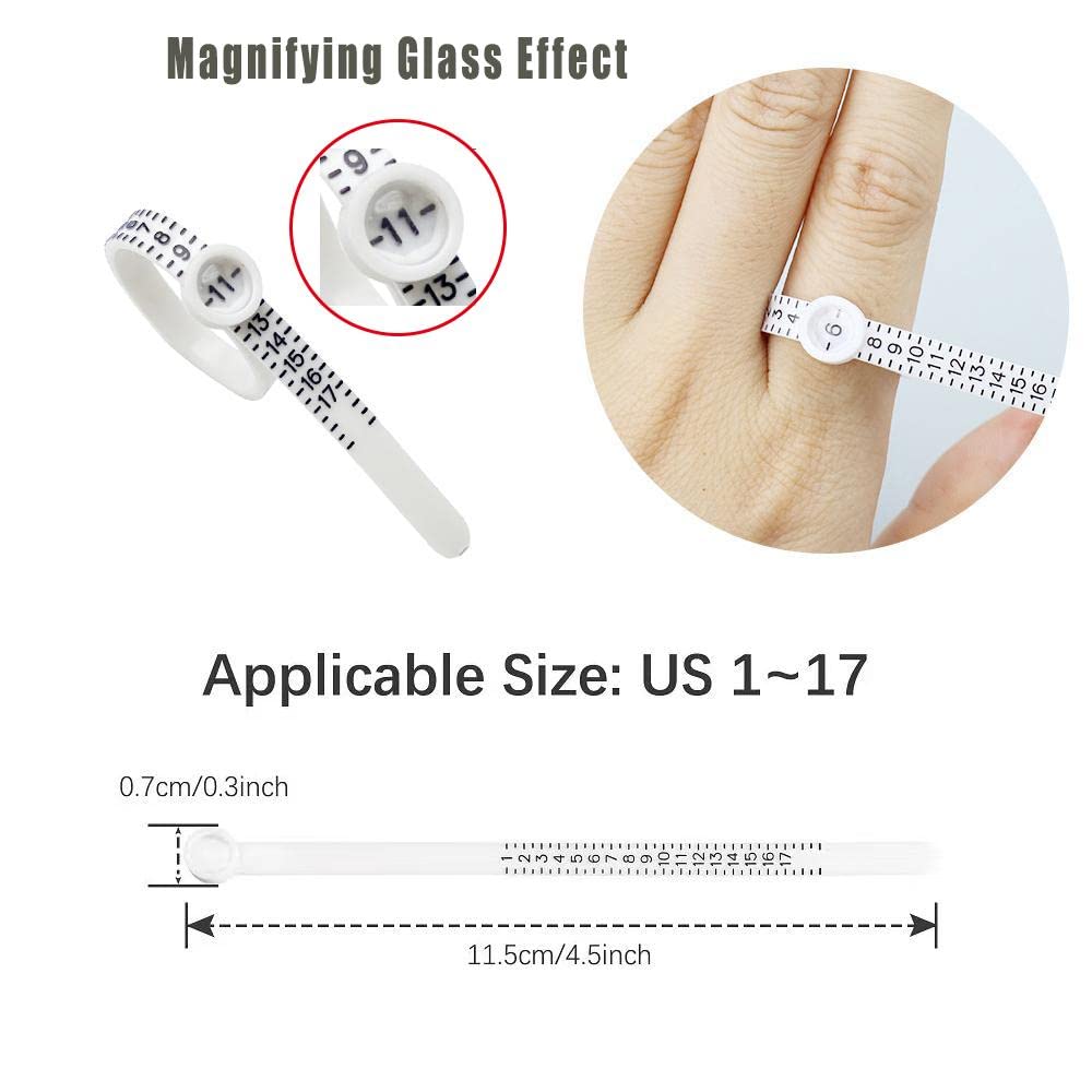 [2-Pack]Elfstone Ring Sizer Measuring Tool Reusable Finger Size Measuring Set (USA Rings Size)