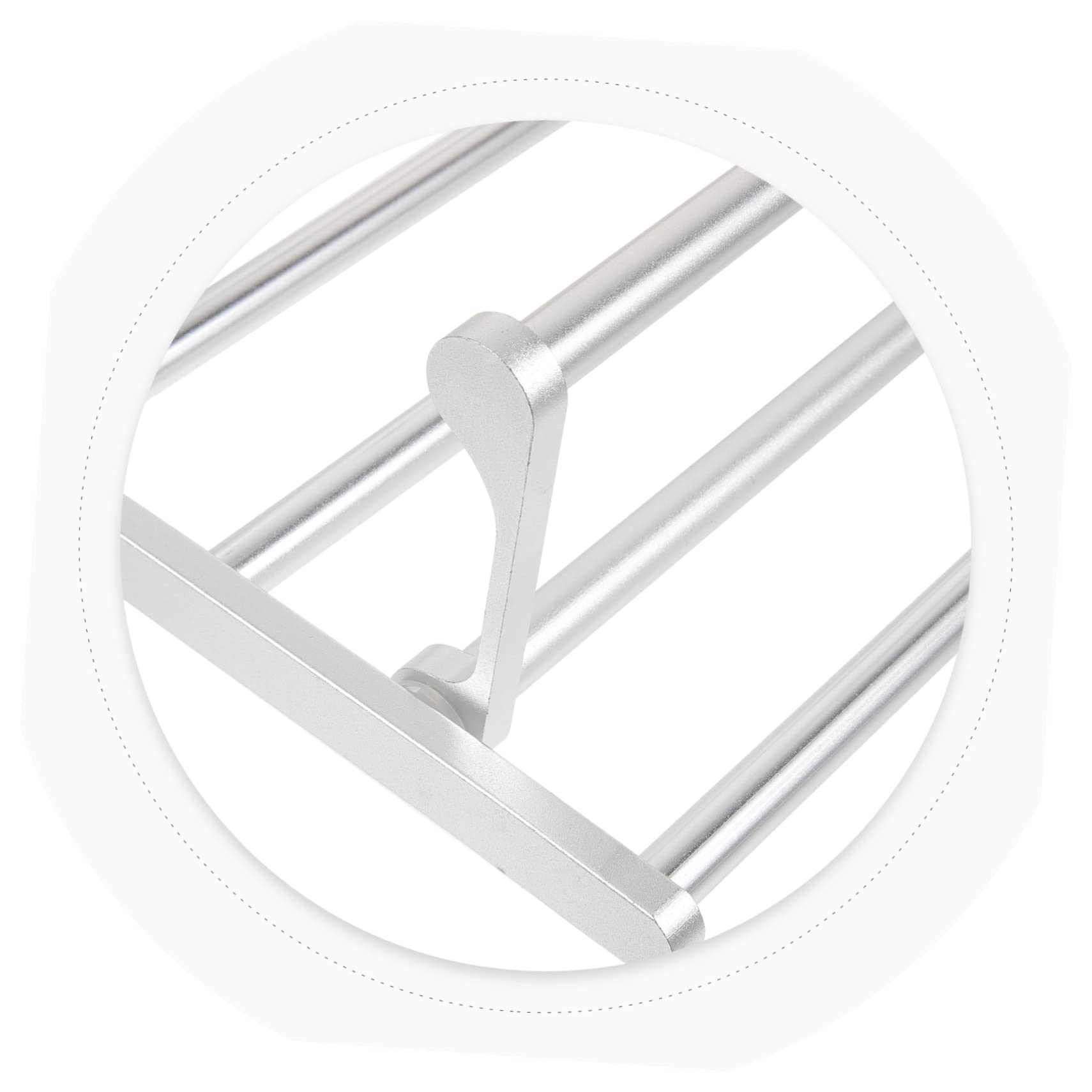 GARVALON Bathroom Towel Rack Towel Holder Bathroom Toilet Storage Rack Bathroom Towel Shelf Foldable Towel Shelf Bathroom Shelf Organizer Towel Rod No Punching Hand Towel Space Aluminum