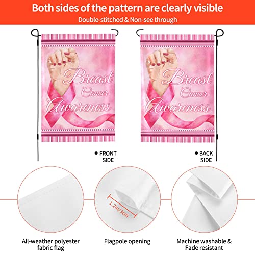 Pink Breast Cancer Garden Flag Hope Hope Faith Love Yard Flags 12 X 18inch Ribbon Flag Double Sides