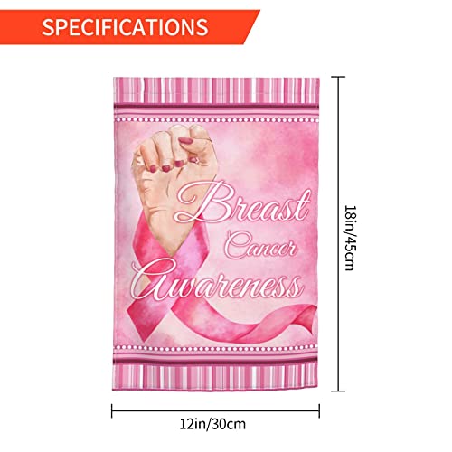 Pink Breast Cancer Garden Flag Hope Hope Faith Love Yard Flags 12 X 18inch Ribbon Flag Double Sides