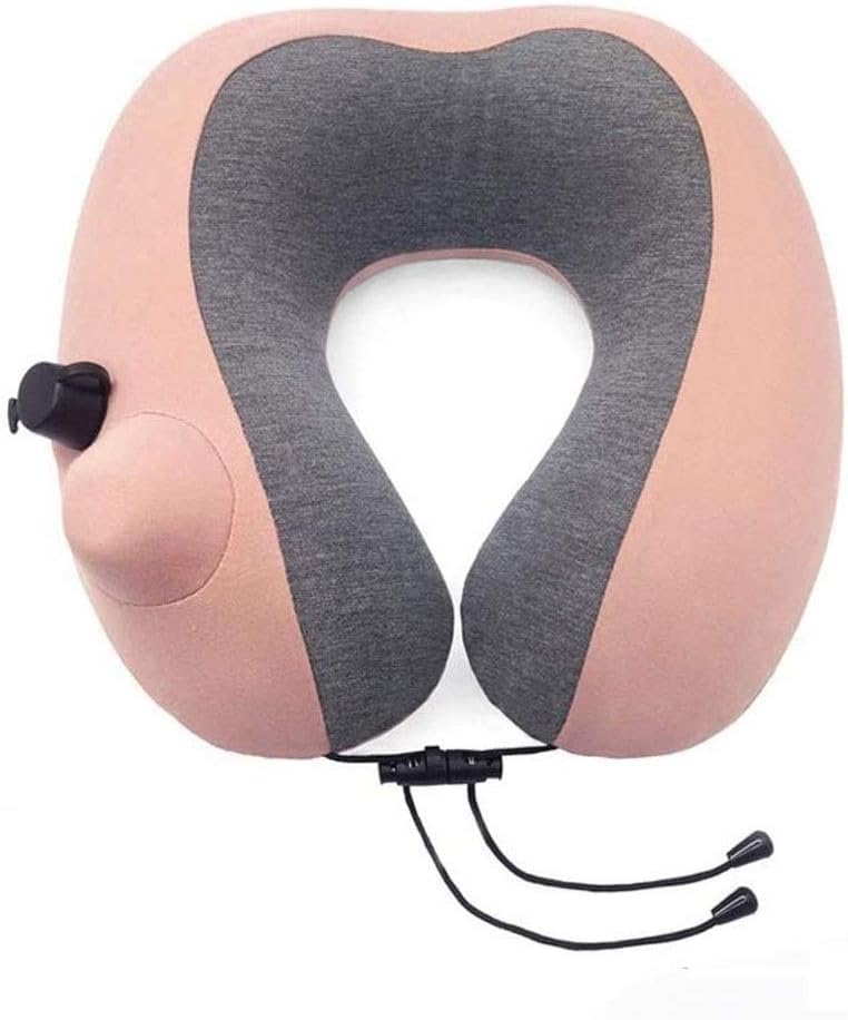 PATINS Inflatable Travel Pillow Neck Cushion for Airplane or Car Travel,Washable Pillowcase U Shaped Office Napping Pillow with Earplugs and Eye Mask for Airplanes Cars Buses Trains Office