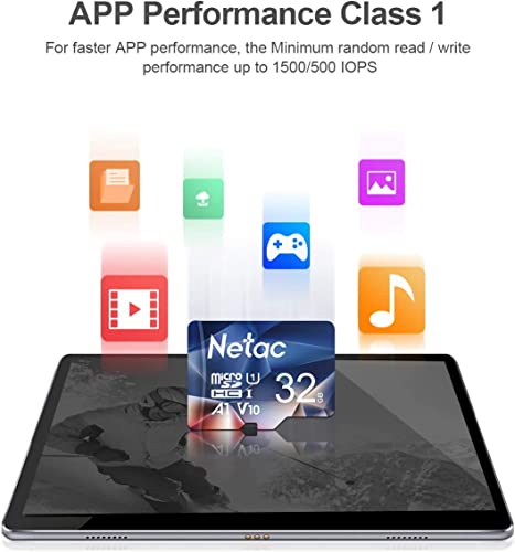 Netac 32GB Micro SD Card, 2 Pack Micro Mini SD Card SDHC UHS-I Memory Card, High Speed TF Card up to 90MB/s - Full HD Video Recording U1, Class10, V10, A1