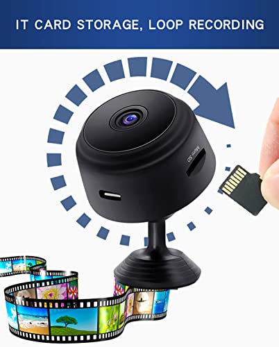 AICAM Hidden Cameras for Home Security, 1080p HD Mini Spy Camera Wi-Fi Wireless, Small Nanny Camera Indoor with Remote View, Motion Detection, Night Vision, Tiny Spy Cam