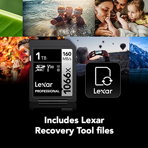 Lexar Professional 1066x 256GB SDXC UHS-I Memory Card SILVER Series, C10, U3, V30, Full-HD & 4K Video, Up To 160MB/s Read, for DSLR and Mirrorless Cameras (LSD1066256G-BNNNU)