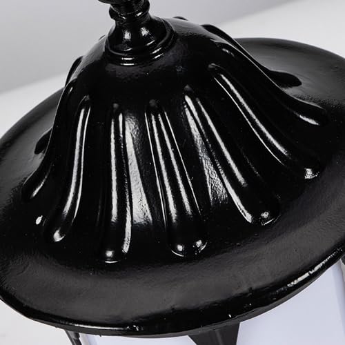 European Retro LED Post Light Waterproof Outdoor Die-cast Aluminum E27 Base Pillar Lantern Fixture Courtyard Garden Walled Porch Pillar Lights Pole Light