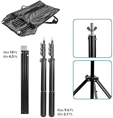 LimoStudio 10 x 9.6 ft. Heavy Duty Backdrop Stand / 10 x 20 ft. Green Background Screen / 700W Continuous Output Umbrella Lighting Kit, AGG408