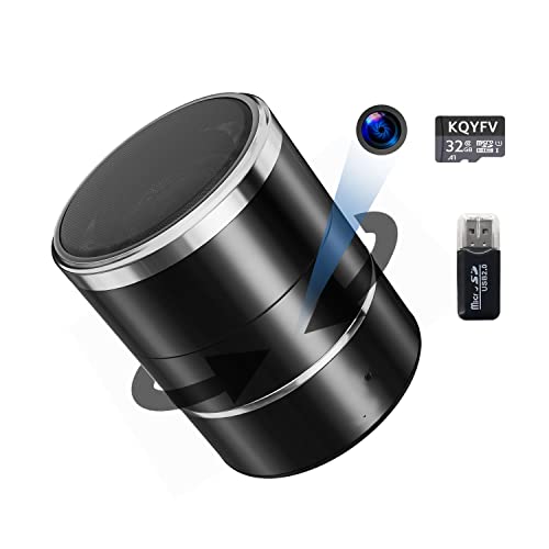 Spy Camera Hidden Camera Bluetooth Speaker with 32GB SD Card,WiFi 1080P Wireless Mini Hidden Nanny Cam Secret Spy Camera,180° Rotating Lens,Video Recording,App Live Stream,Motion Detection Alert