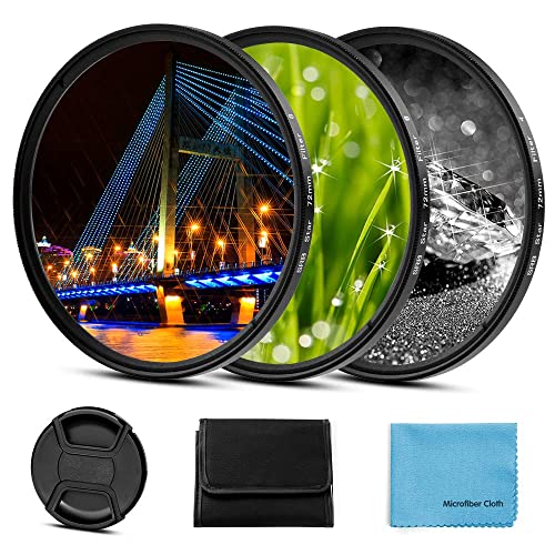 Sedremm Compatible with 67mm Star Filter 3 Pieces Starburst Lens Filter Canon Nikon Sony Olympus Pentax Tarmon Sigma and Other DSLR Cameras 4 Points 6 Points 8 Points