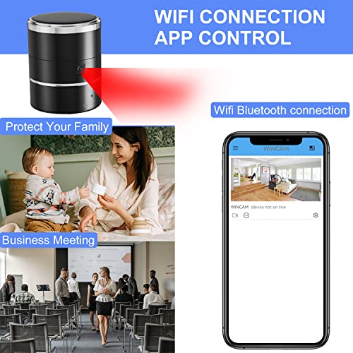 Spy Camera Hidden Camera Bluetooth Speaker with 32GB SD Card,WiFi 1080P Wireless Mini Hidden Nanny Cam Secret Spy Camera,180° Rotating Lens,Video Recording,App Live Stream,Motion Detection Alert