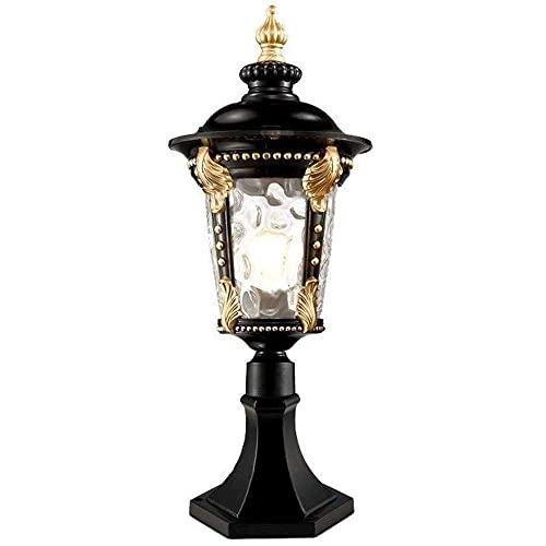 MODEBHD Villa Garage Glass Post Lanter Backyard Swimming Pool Floor-Standing Lighting,External Rustproof High Brightness E27 Patio Column Light,Outdoor Post Lights