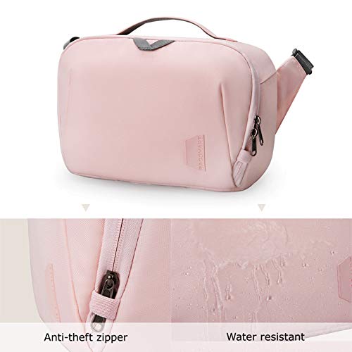 BAGSMART Camera Bag, DSLR Camera Bag, Waterproof Crossbody Camera Case with Padded Shoulder Strap, Anti-Theft Camera Shoulder Bag, Pink