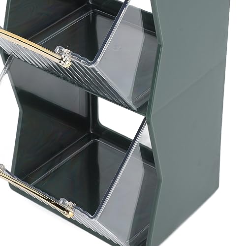 2 Layer Tea Bag Holder, Tea Bag Organizer, Multi Functional Tea Bag Storage Organizer Storage Box for Tea and Coffee Box, Sugar Packets for Kitchen Pantry Cabinets, Countertops