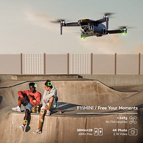 Ruko F11MINI Drones with Camera for Adults 4K, 2 Batteries 60 Min Flight Time, Foldable & Lightweight, 5GHz WiFi, GPS Auto Return, Follow Me, Waypoints, Points of Interest for Beginner