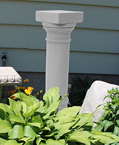EMSCO Group Greek Column Statue – Natural Granite Appearance – Made of Resin – Lightweight – 32” Height