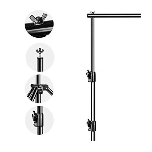 HYJ-INC 12ft x 10ft Photo Video Studio Heavy Duty Adjustable Photography Muslin Backdrop Stand Background Support System Kit with Carry Bag 4 Spring Clamps