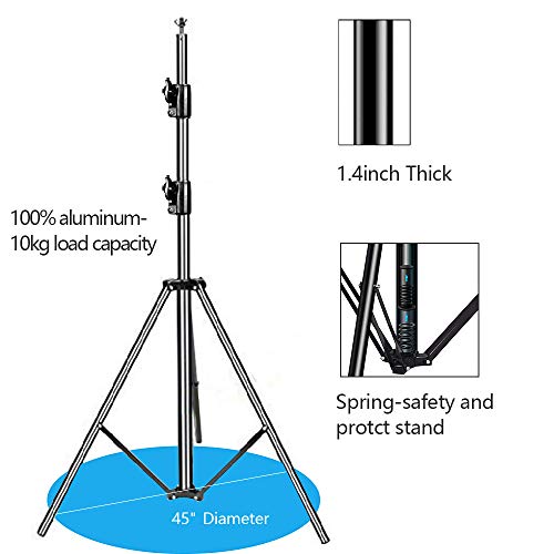 HYJ-INC 12ft x 10ft Photo Video Studio Heavy Duty Adjustable Photography Muslin Backdrop Stand Background Support System Kit with Carry Bag 4 Spring Clamps