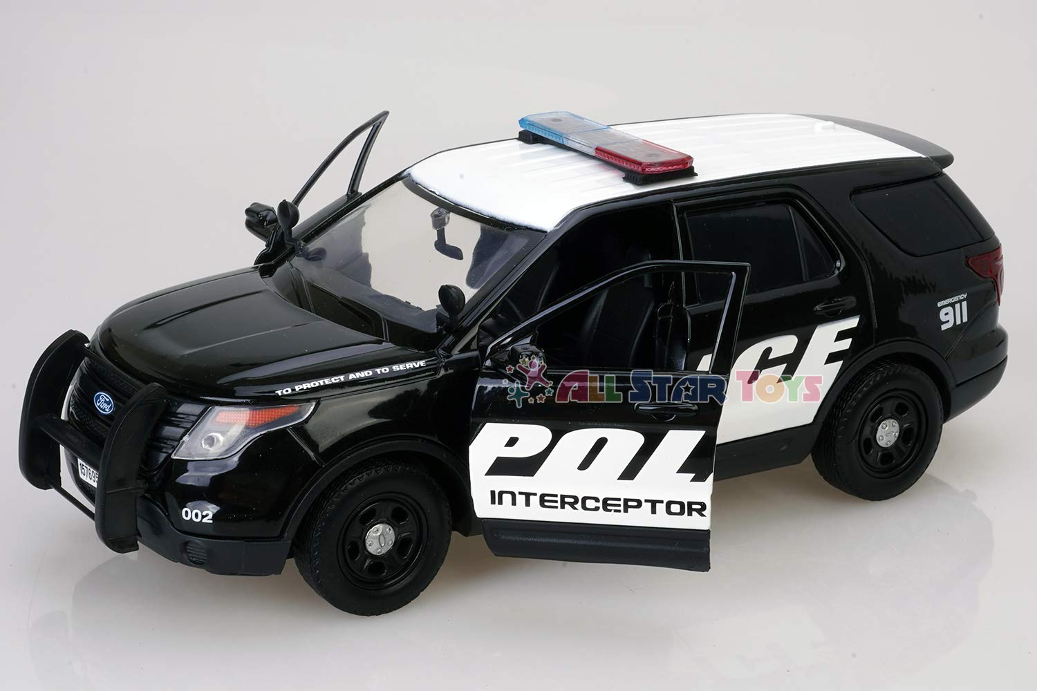 2015 Ford Interceptor Police Car Black/White 1/24 by Motormax 76954
