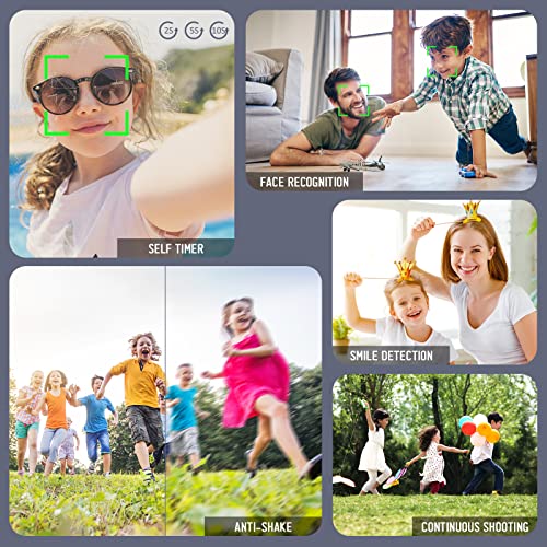Digital Camera, Kids Camera for Teens Boys and Girls, 48MP 2.7K Digital Camera with 16X Digital Zoom, 32 GB SD Card and 2 Batteries Included (Black)
