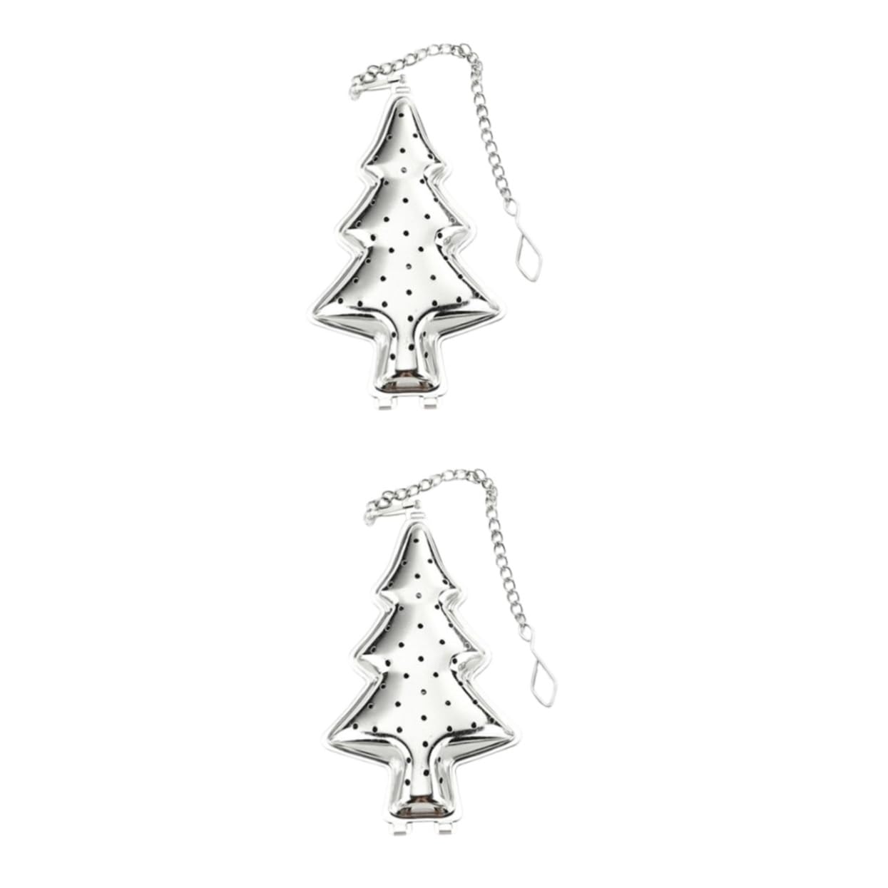 NOLITOY 2pcs Tea Ball Infuser Soup Strainer Stainless Steel Tea Infuser Tea Diffuser for Loose Tea Silver Tea Ball Metal Strainer Chic Tea Leaker Filter Ball Snap Christmas Tree