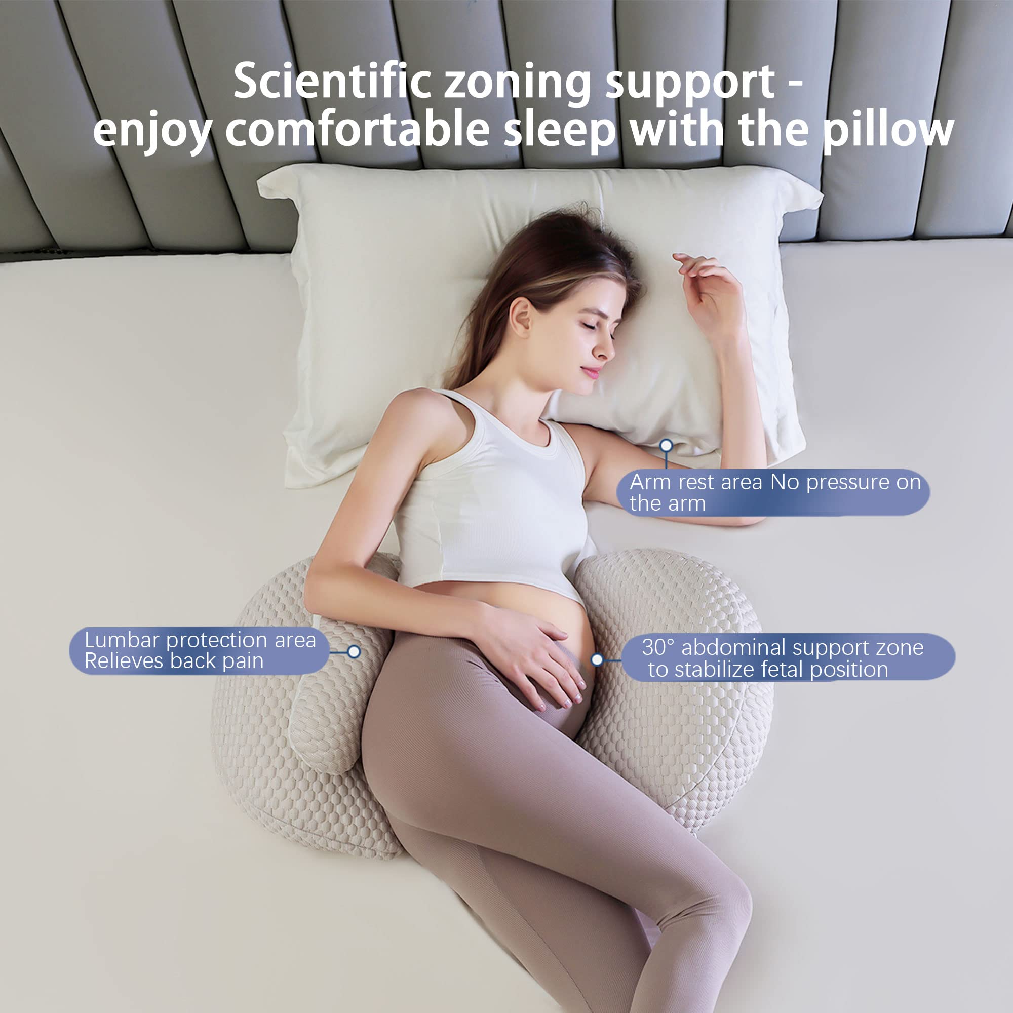 taynoes Pregnancy Pillows Cooling for Sleeping, Maternity Pillows, Detachable and Adjustable Double-Sided Support for Pregnant Women Back, Belly, Stomach,Hip Pregnancy Must Haves (Coffee)