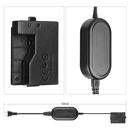 ACK-E10 Dummy Battery ENEGON AC Power Adapter DR-E10 DC Coupler Charger Kit (Replacement for LP-E10) Power Supply for Canon EOS Rebel T3, T5, T6, T100 Kiss X50, Kiss X701