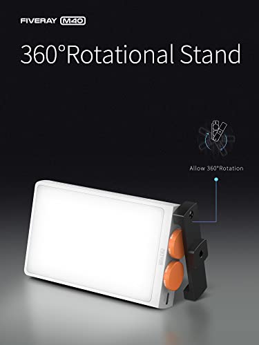 ZHIYUN FIVERAY M40 Video Light, 40W Portable Camera Light, 14000 Lux, CRI/TLCI 96+ 2700-6200K, 320g LED Panel DSLR Photography Lighting, Lighting Setup for YouTube, TikTok