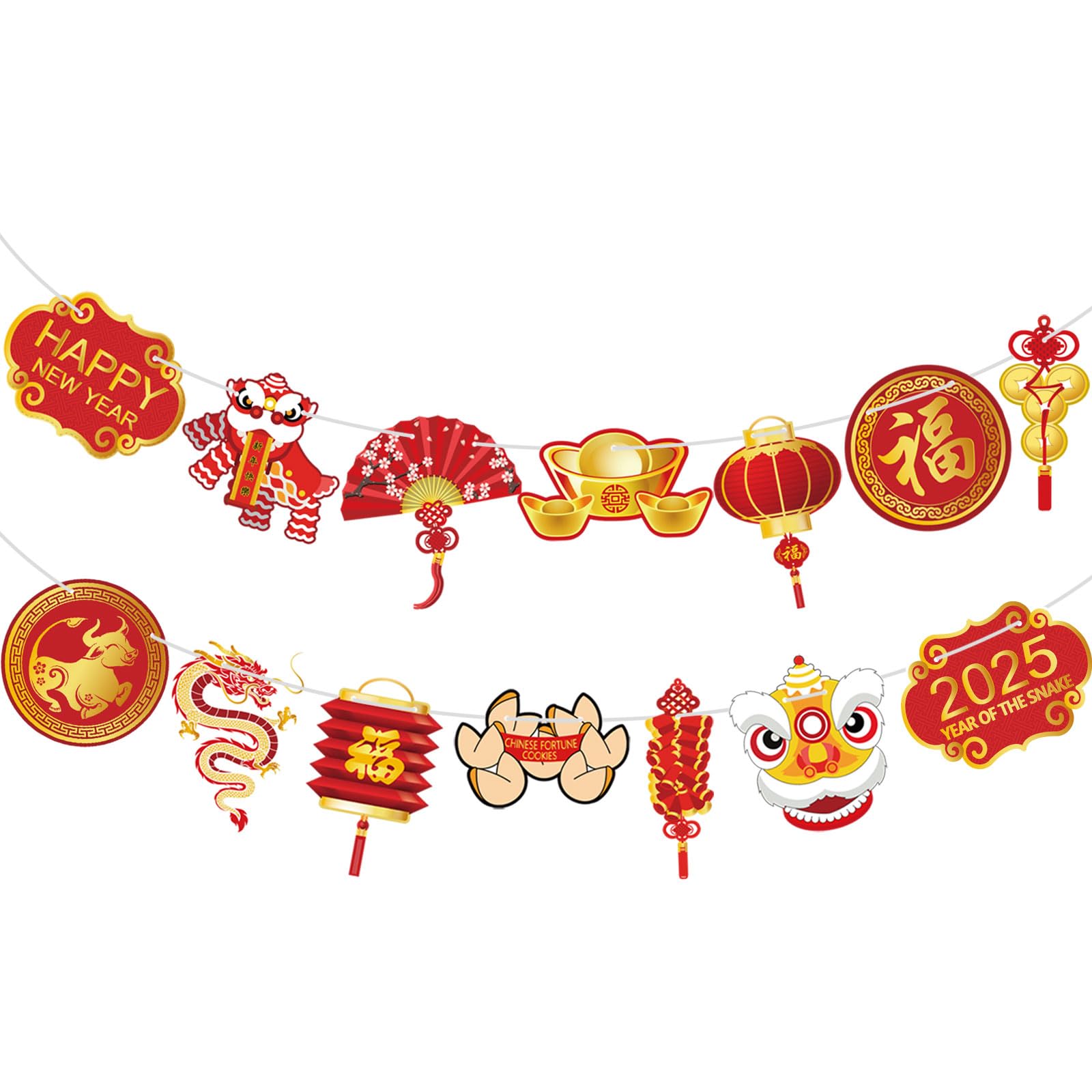 Year of Rabbits Garland 2023 Chinese New Year Flag Banner Happy New Year Decoration China Party Spring Chinese New Year Banners Garland (rabbits)