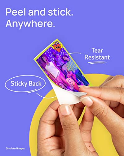 Canon ZINK™ Sticky Back Photo Paper Pack (100 Sheets), Compatible to IVY Mini Photo Printer, IVY CLIQ +2 Instant Camera Printer and IVY CLIQ 2 Instant Camera Printer