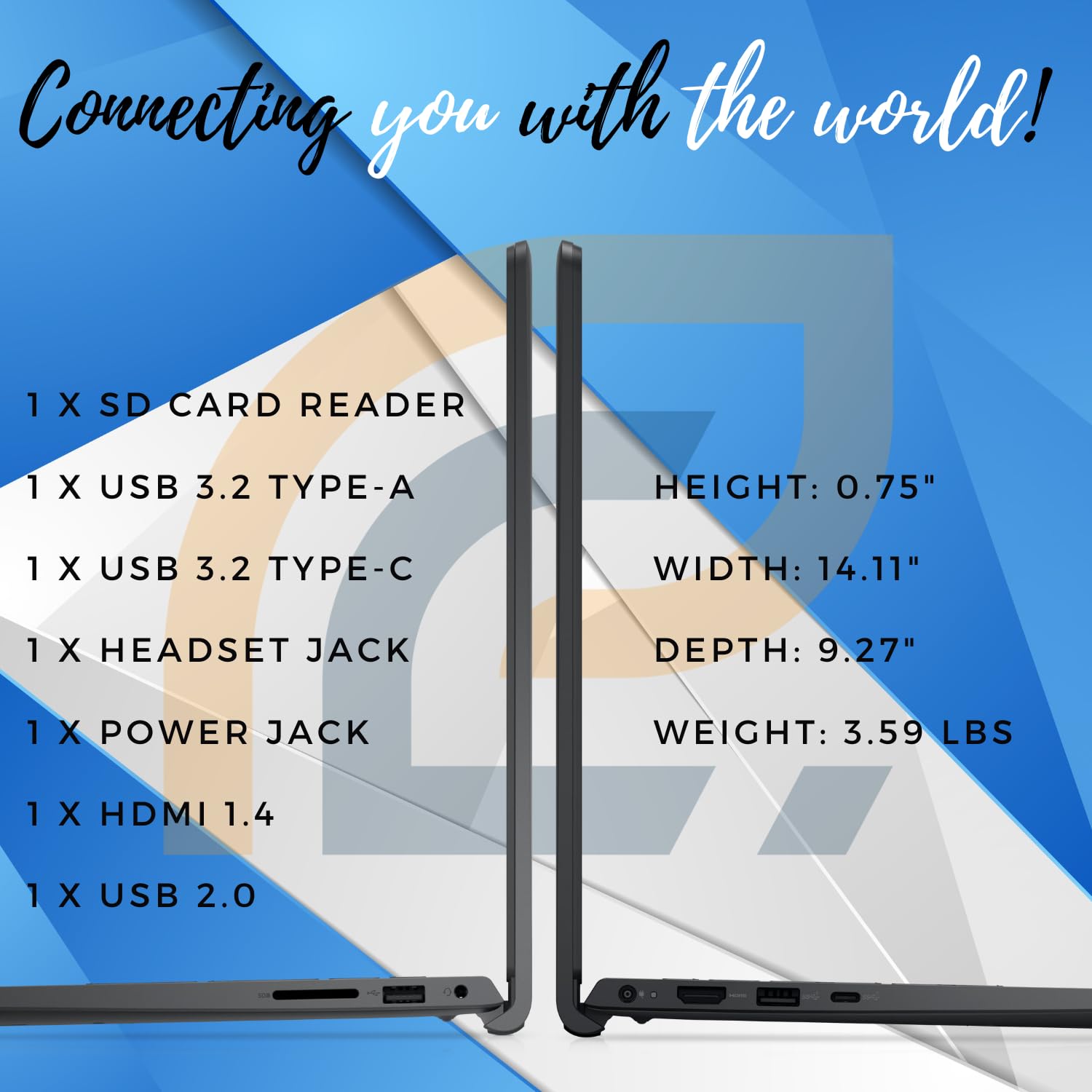 Dell Inspiron 3000 Series 3535 Laptop, 15.6" FHD Touchsreen, AMD Ryzen 5 7530U, 40GB RAM, 2TB SSD, Webcam, HDMI, Wi-Fi, Windows 11 Home, Black