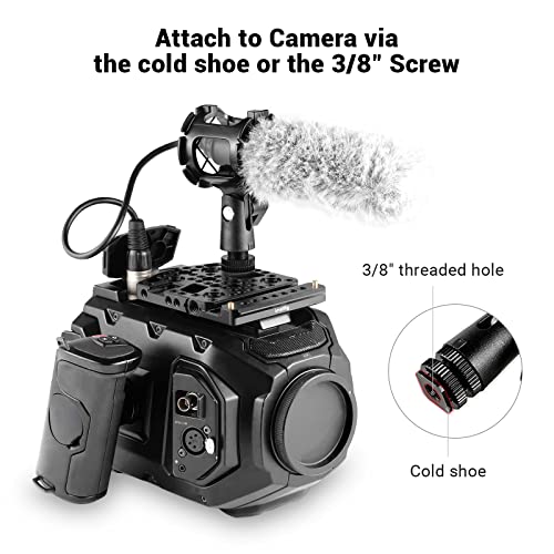 SMALLRIG Microphone Shock Mount with Cold Shoe Pinch for Camera Shoes and Boompoles 1859