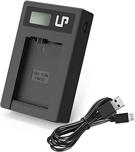 NP-FW50 Battery Charger, LCD Dual Charger Compatible with Sony Alpha A6000, A6400, A6100, A6300, A6500, A5100, A7, A7 II, A7R, A7R II, A7R2, A7S, A7S II, A7S2, A5000, A3000, RX10, NEX-3/5/7 Series