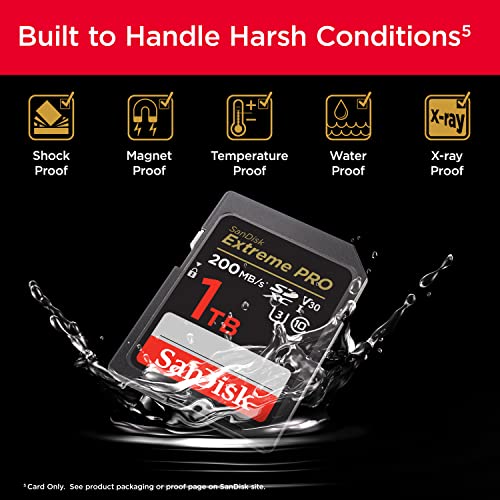 SanDisk 1TB Extreme PRO SDXC UHS-I Memory Card - C10, U3, V30, 4K UHD, SD Card - SDSDXXD-1T00-GN4IN